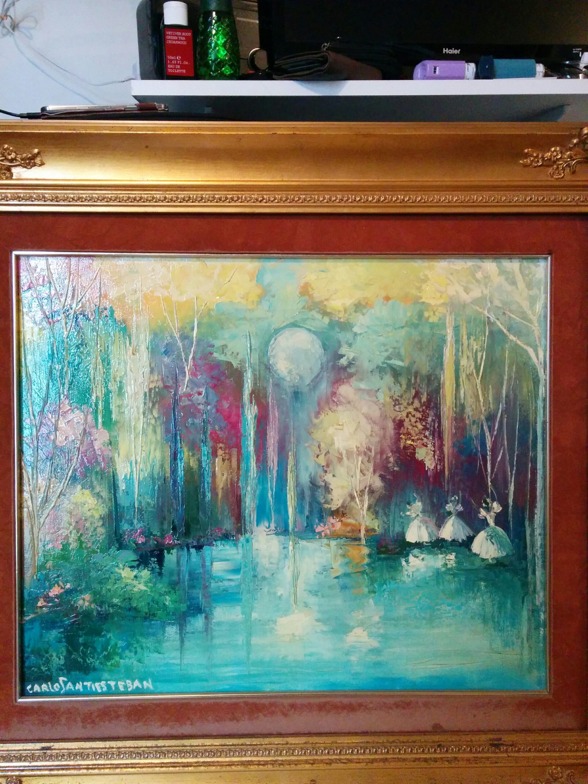 Peinture Tableau, Pastel: Tableau signé Carlos Santiesteban