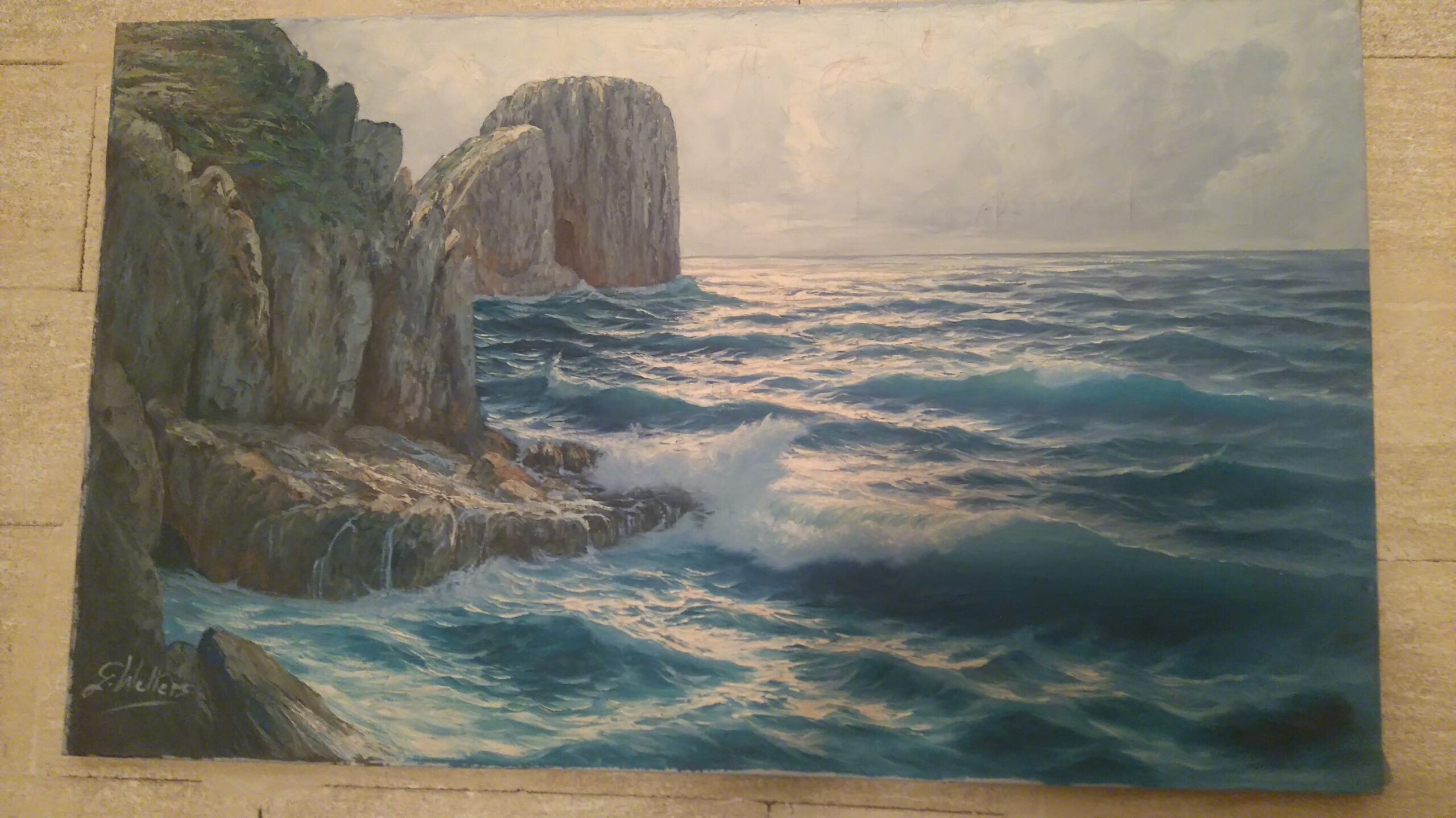 Peinture Tableau, Pastel: tableau marine G.WELTERS
