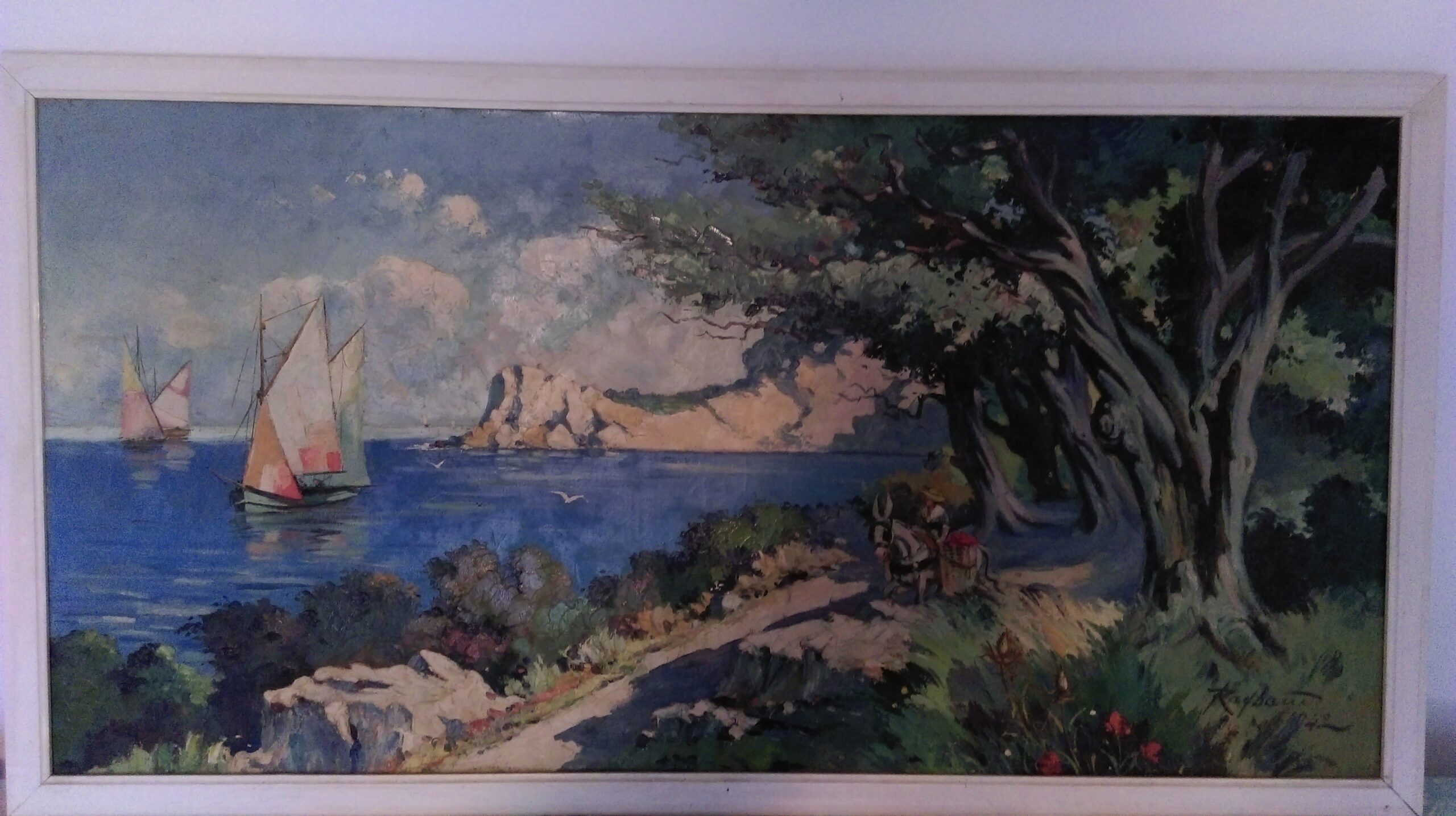 Peinture Tableau, Pastel: TABLEAU 100X50 RAYBAUD 1942
